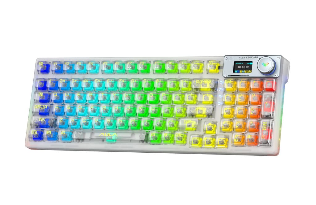 Bàn Phím Cơ Aula F98 Pro Trắng Trong Suốt | 3 MODE , Chính hãng, Giá rẻ | Gearshop